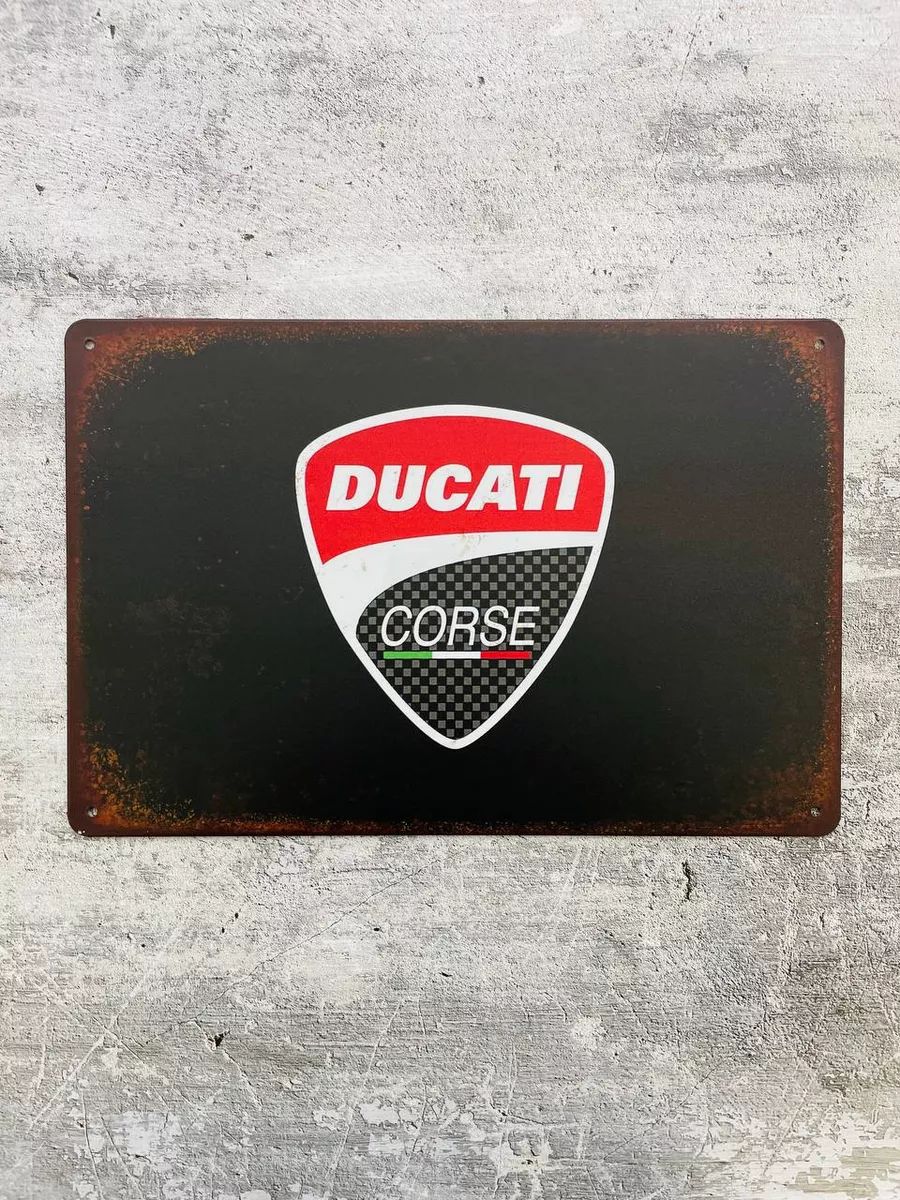 Декор на стену табличка металлическая Ducati Corse