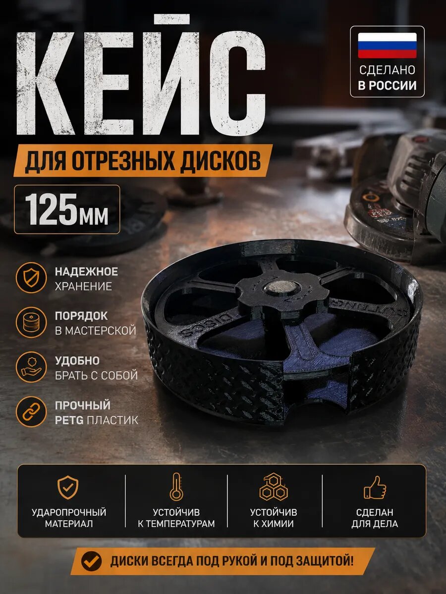Кейс для отрезных дисков 125мм черный