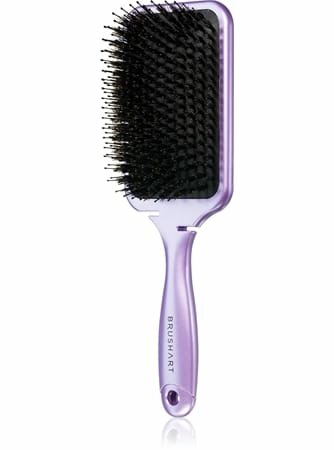 Расческа BrushArt Hair Boar bristle paddle hairbrush, металлическии сиреневыи, 1 шт