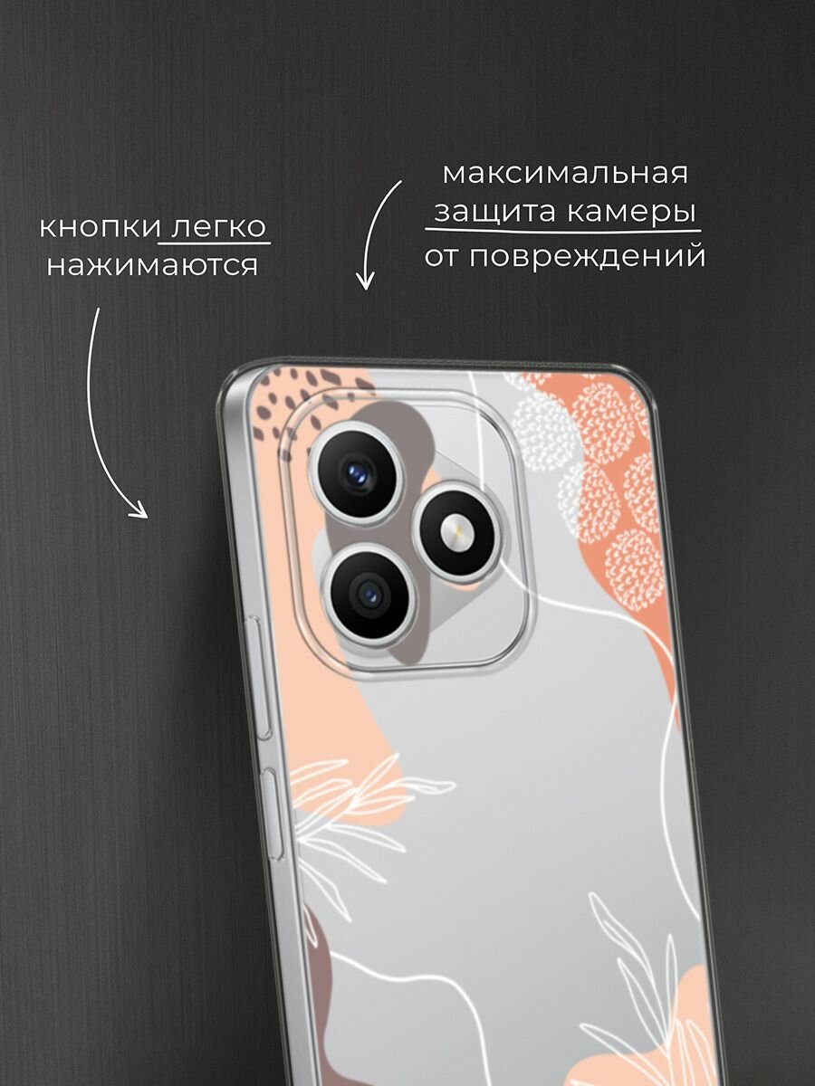 Чехол на Honor X8d / Хонор X8d с принтом Нюдовые тона, прозрачный — фото 1