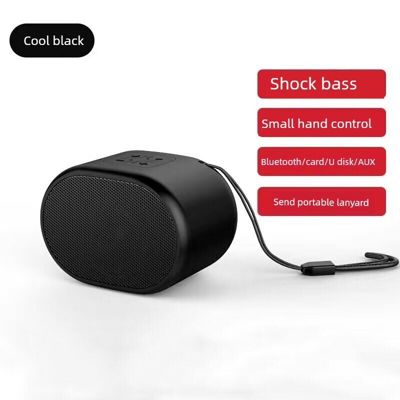 Портативная уличная колонка, миниатюрная беспроводная Bluetooth-колонка с сабвуфером, мощный звук, радио. D4 черный