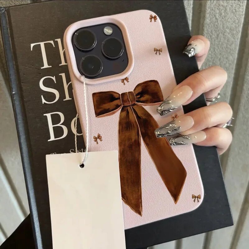Розовый чехол для iPhone с бантиком, SCZ032337