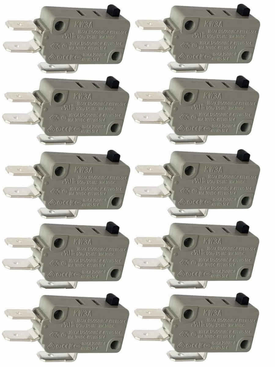 Микропереключатель 10шт Dongnan KW3A-16Z0-A200, 3-х контактный KW3A 16(4)A 250V