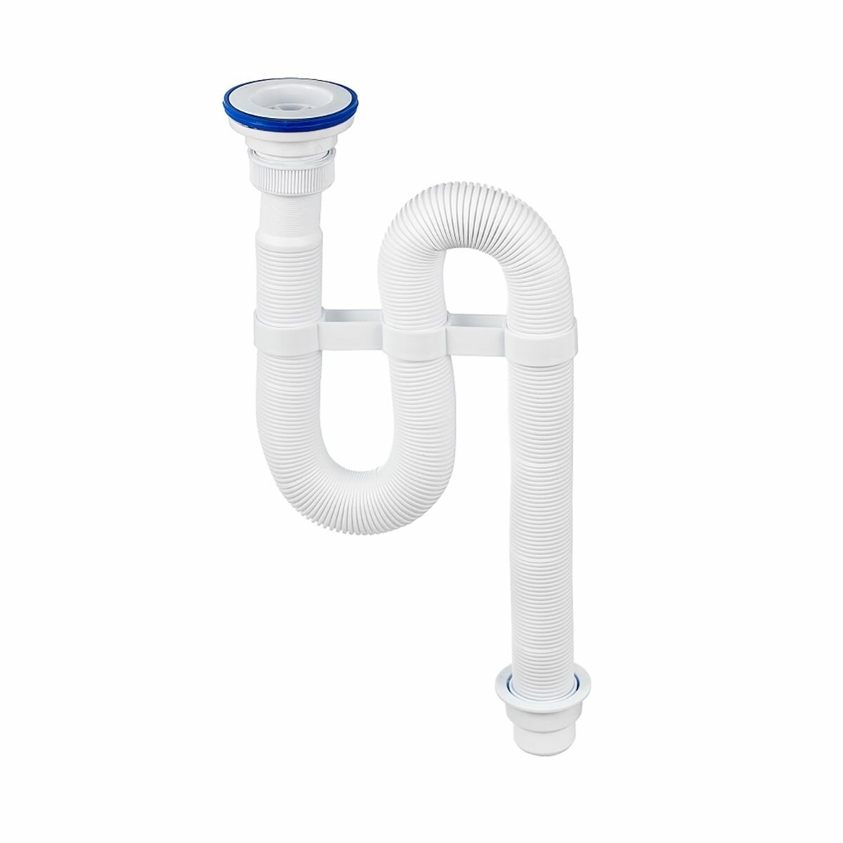 Сифон VIRPLAST гофрированный с пластиковой чашкой 70 мм, хомут жесткости 30987062