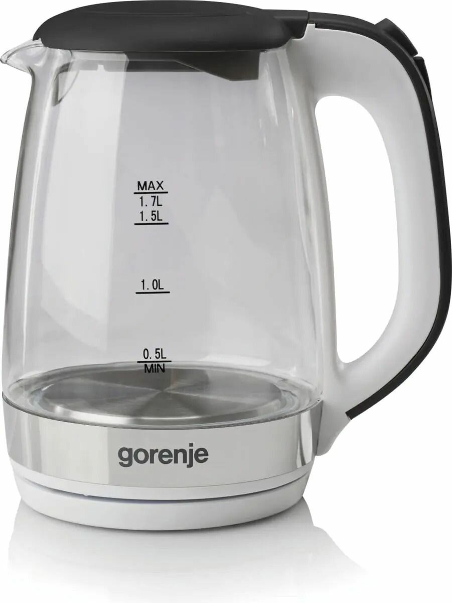 Электрический чайник Gorenje K17GXG, стекло/пластик, вращение на 360°, 1,7 л