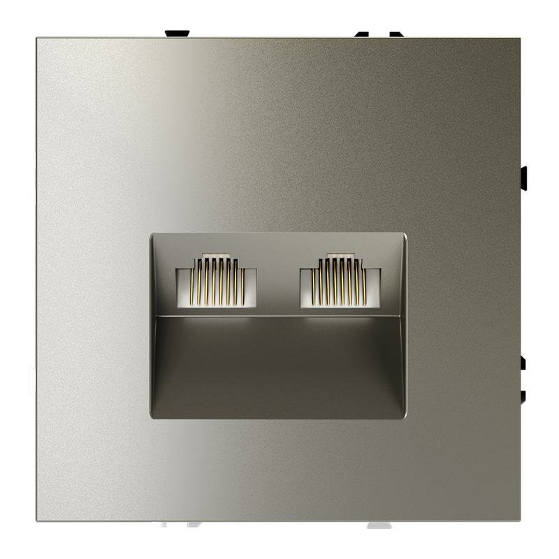 Розетка компьютерная 2-м СП S70 RJ45 + RJ45 кат.6 механизм шелк Voltum VLS060204