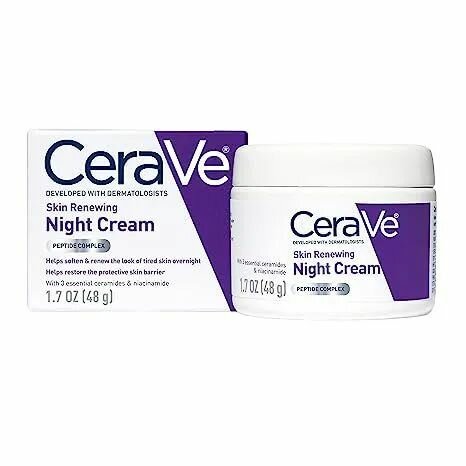 CeraVe, Омолаживающий ночной крем Увлажняющий крем для лица с ниацинамидом, пептидным комплексом и гиалуроновой кислотой 48 г