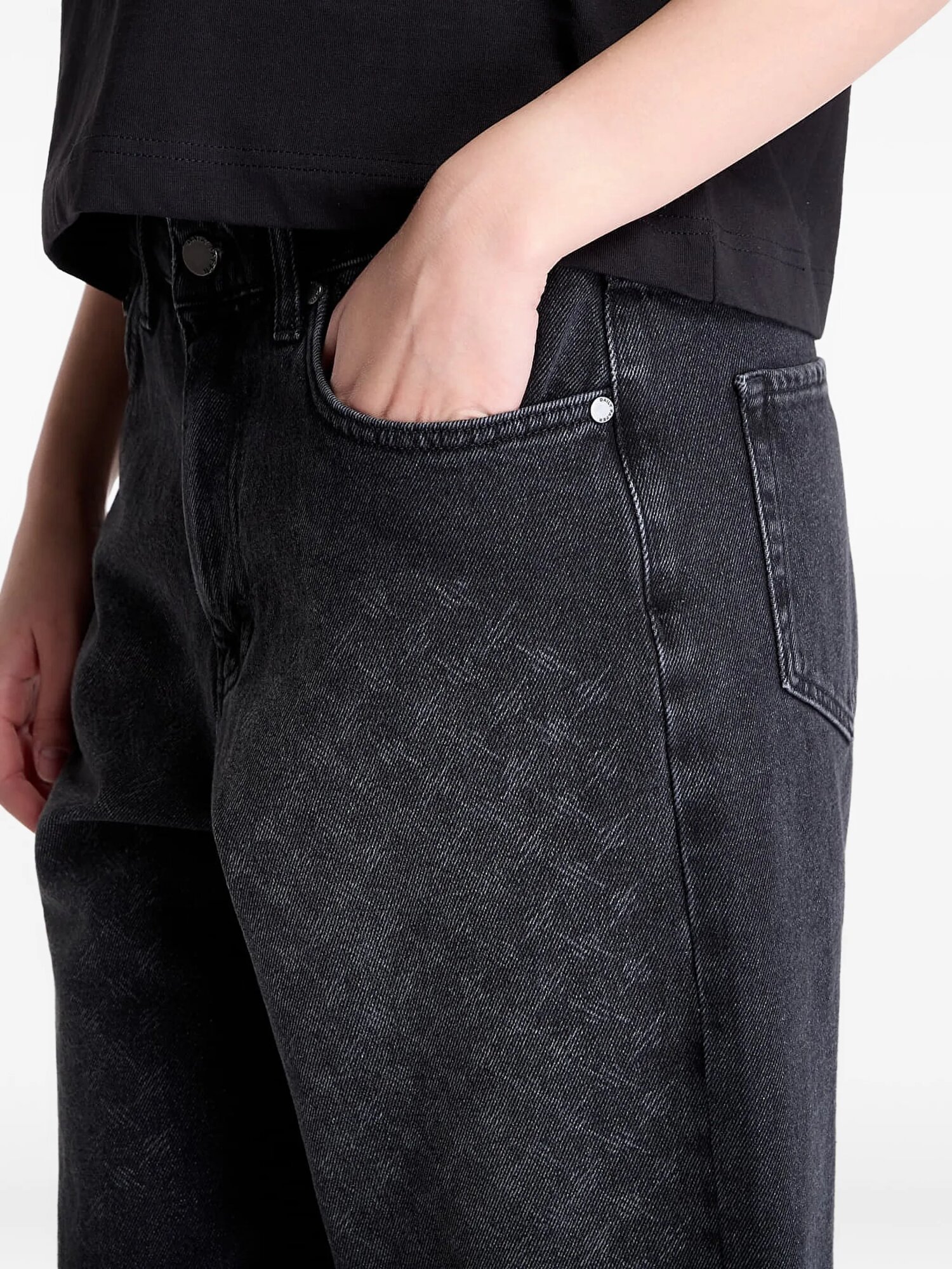Шорты Daily Paper Monogram-pattern denim shorts, размер 44, black/black — фото 1