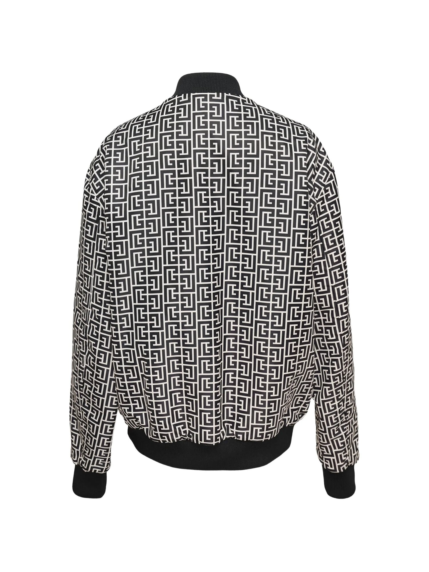Куртка BALMAIN Monogram-print reversible blouson jacket, размер 48, черный — фото 1