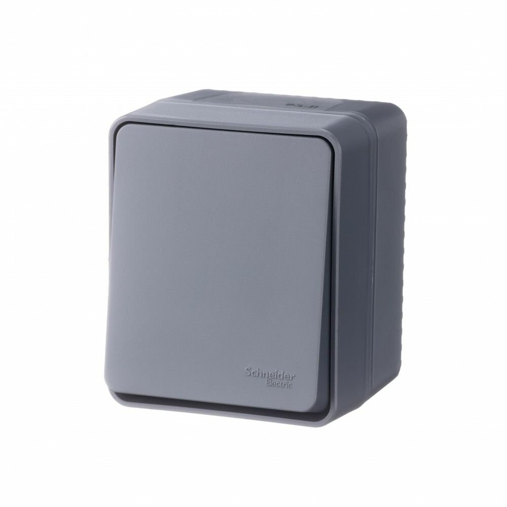 Выключатель одноклавишный влагозащищенный Systeme (Schneider) Electric AtlasDesign Profi54 Антрацит ATN544011