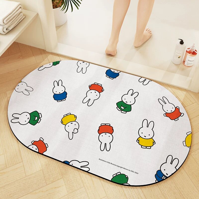Водопоглощающий Непромокаемый Коврик с Рисунком Миффи Игровой, 40x60см для Ванной