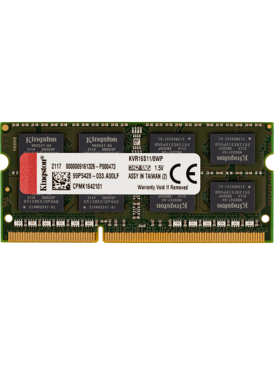 Память DDR3 8GB 1600MHz Kingston KVR16S11/8WP RTL PC3-12800 CL11 SO-DIMM 204-pin 1.5В dual rank RTL