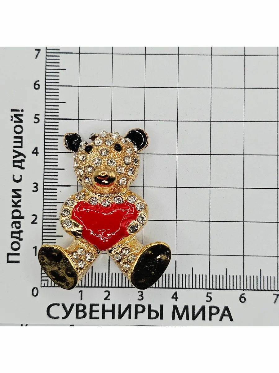 Мишка магнит со стразами на холодильник