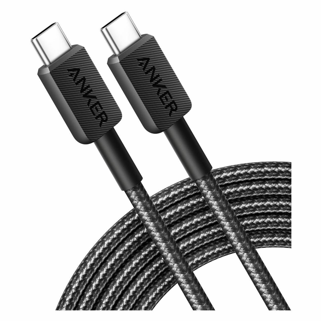 Кабель USB Type-C Anker 322 USB-C на USB-C 1.8м черный