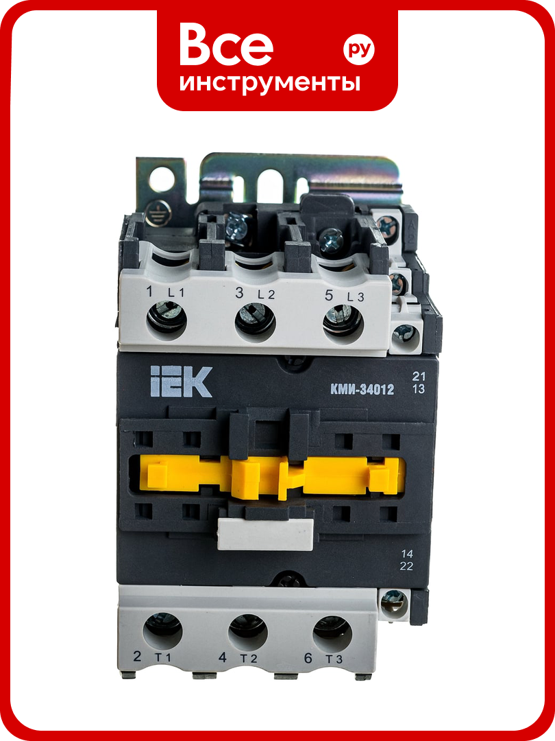 Контактор, IEK, IEK КМИ-34012, 40А, 400В, 1НО;1НЗ, ИЭК, KKM31-040-400-11, Дополнительные, технические