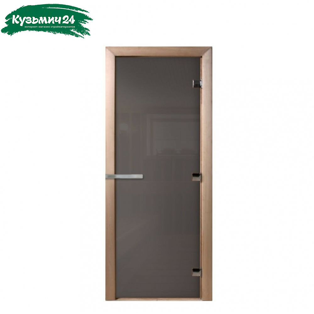 Дверь для бани Doorwood Графит 1900х700 мм, ольха, стекло 8 мм, 3 петли