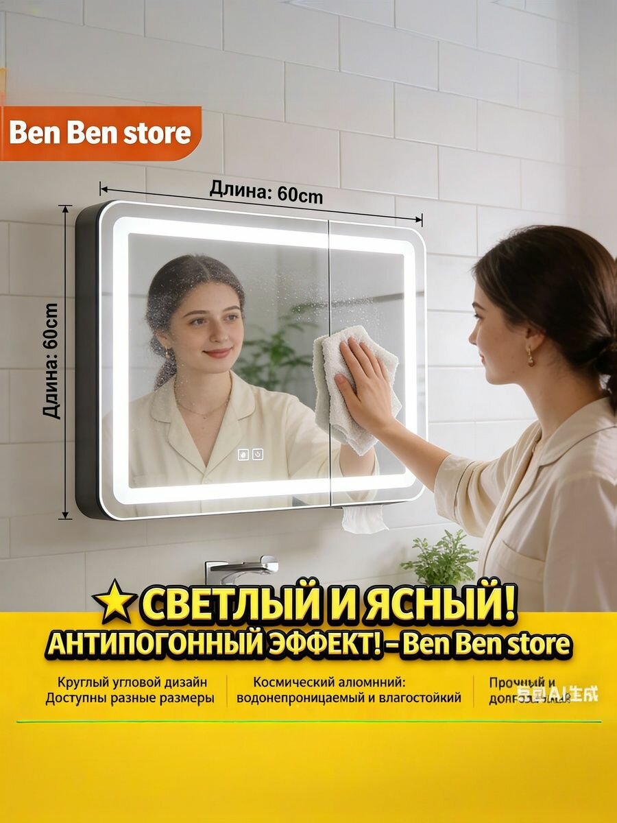 Шкаф для ванной, 60х13х65 см, Универсальный