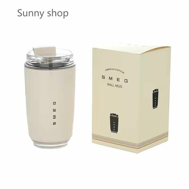 SMEG термокружка розовая, 350 мл, нержавеющая сталь, с крышкой