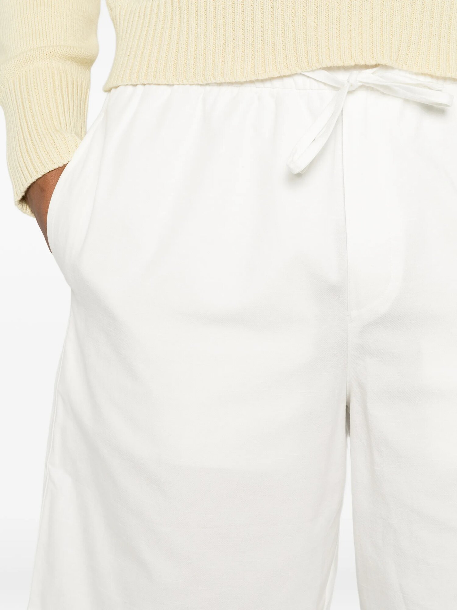 Шорты Dunst Drawstring-waist shorts, размер 48, бежевый/белый — фото 1