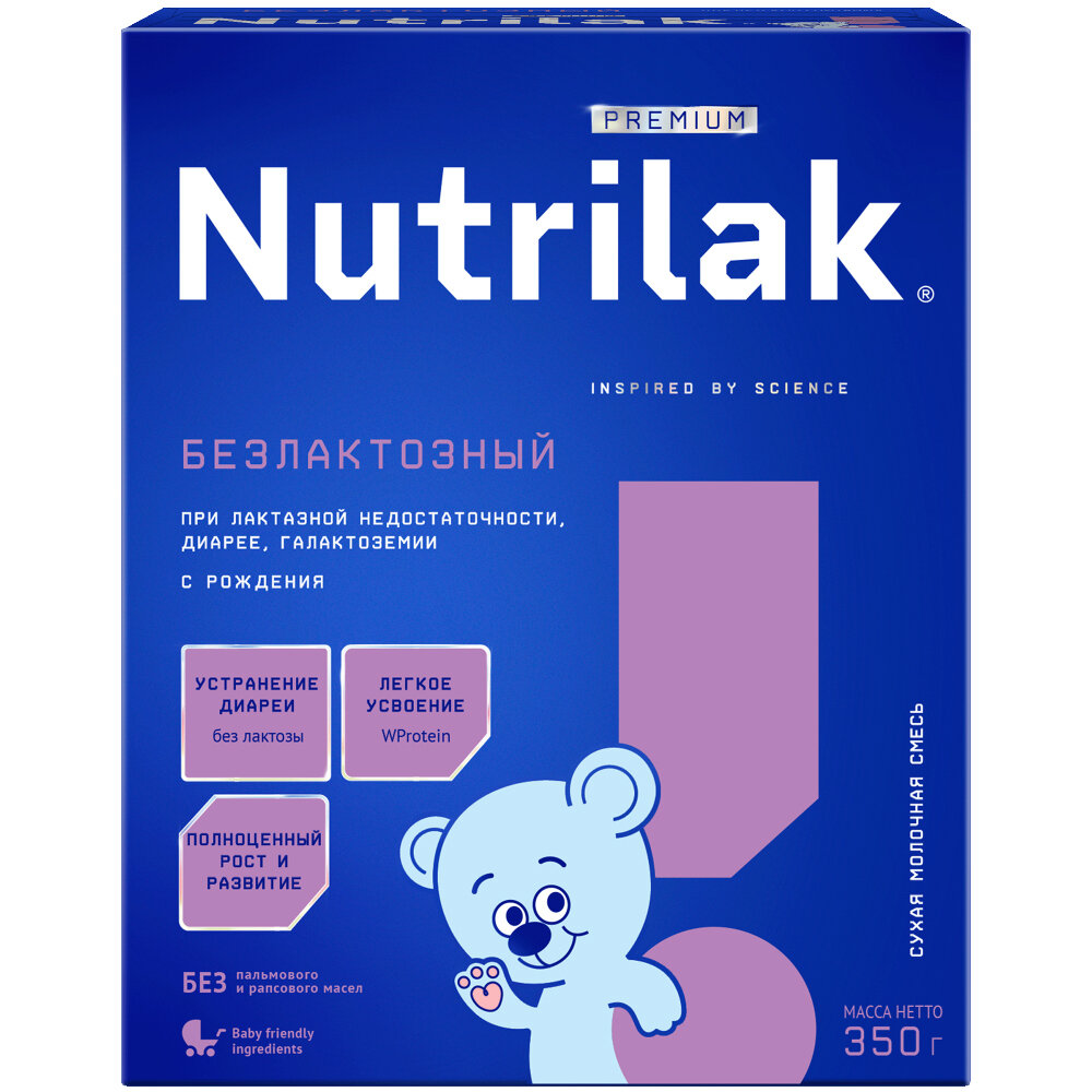 Nutrilak premium безлактозный смесь сухая детская специализированная с рождения 350г