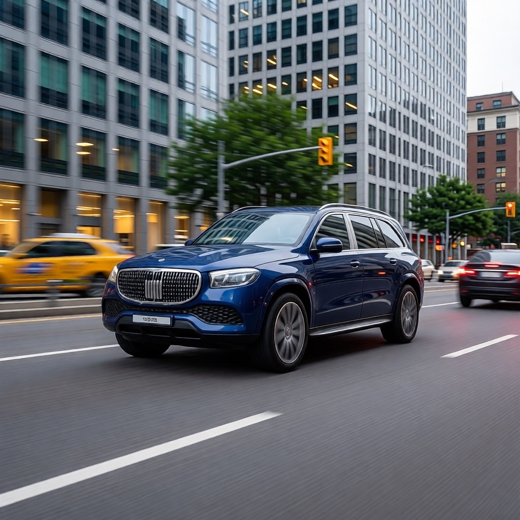 Машина ТехноПарк Mercedes-Benz GLS Maybach, инерционная, металл/пластик, длина 18см, синяя