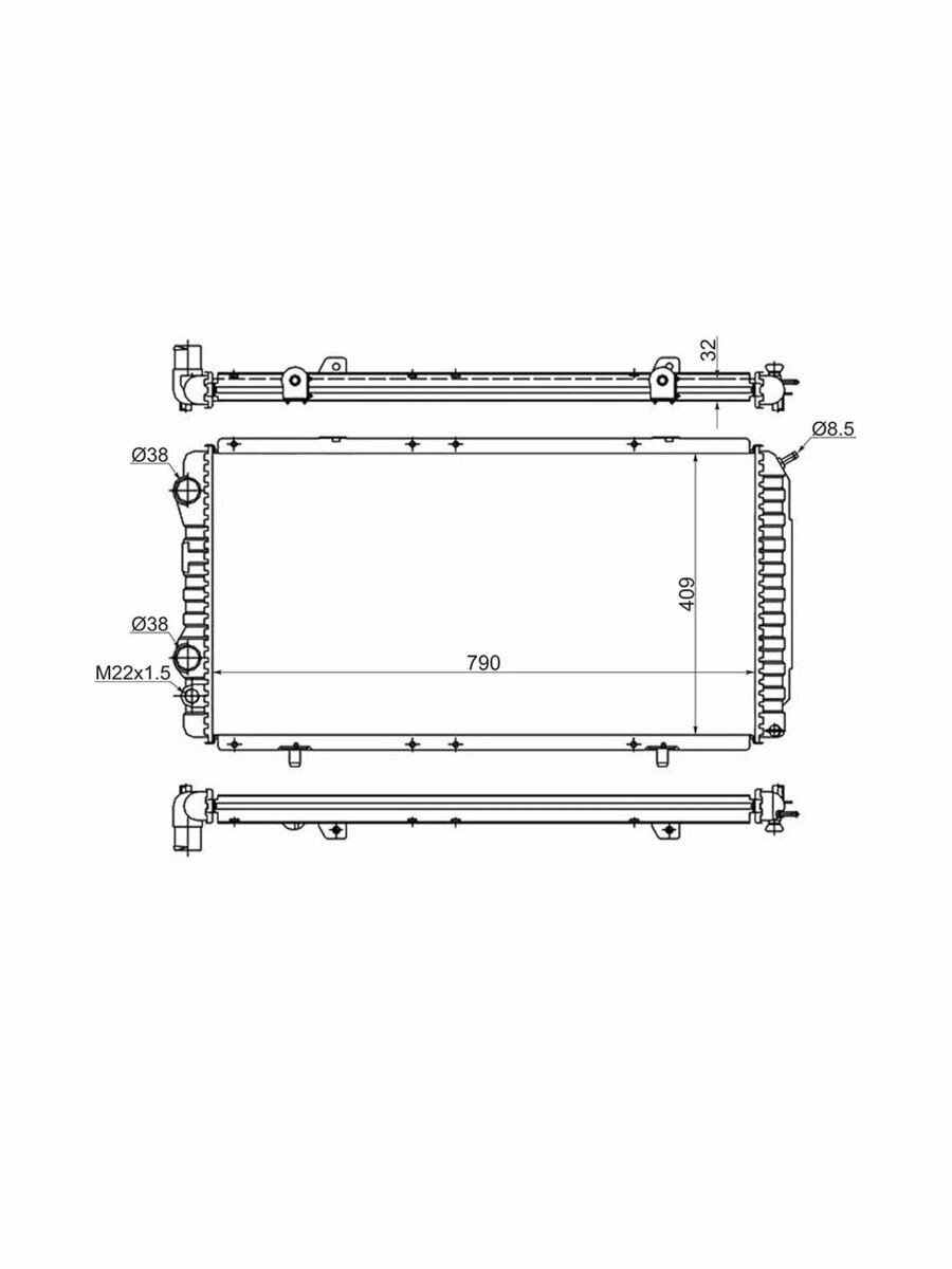 Радиатор SAT PG0009-94 Peugeot Boxer 94-06 / Citroen Jumper 94-02