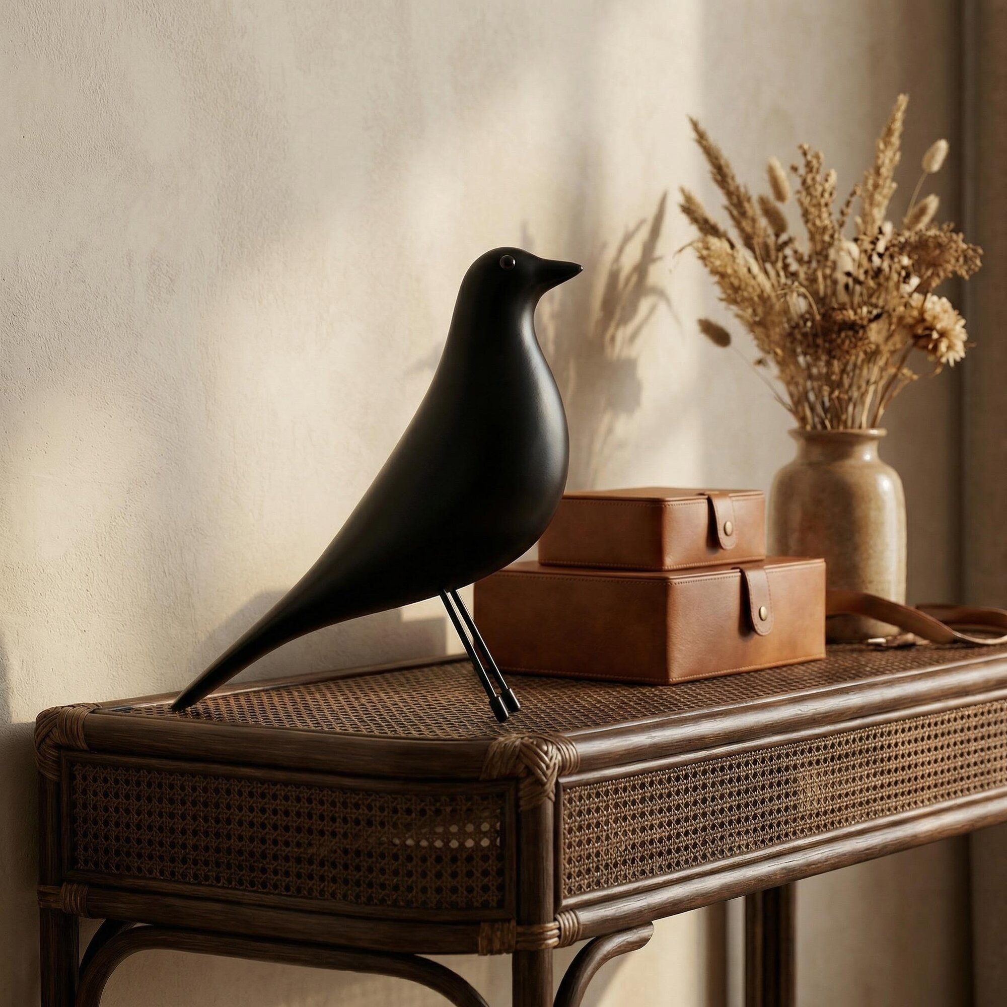 Скульптура Чёрная птица Eames, минималистичная фигурка из смолы, декор для дома и офиса