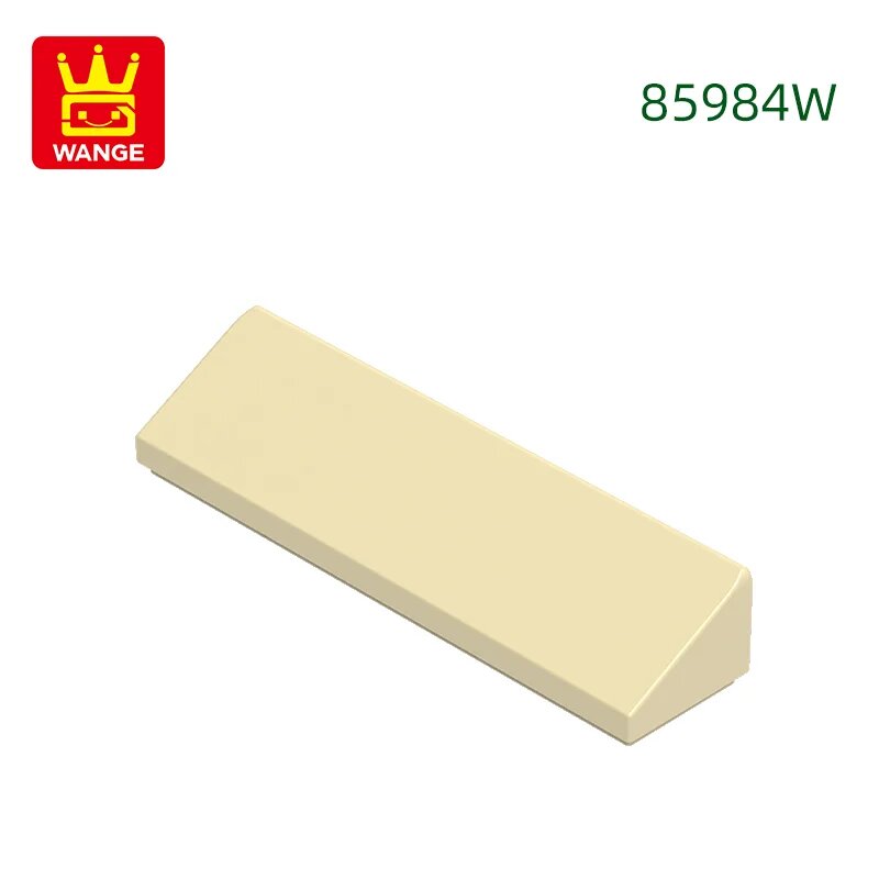 Конструктор Wange 85984W, бежевый наклонный блок 1x4