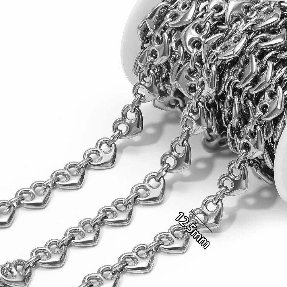 Цепь из нержавеющей стали Semitree, сердце, Steel 12.5mm
