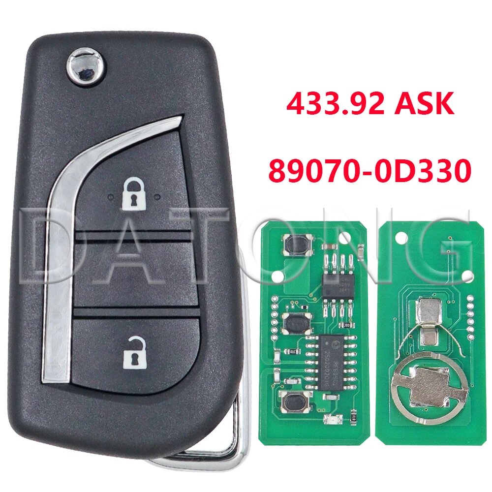 Дистанционный ключ 433.92 ASK 89070-0D330, 2 Button