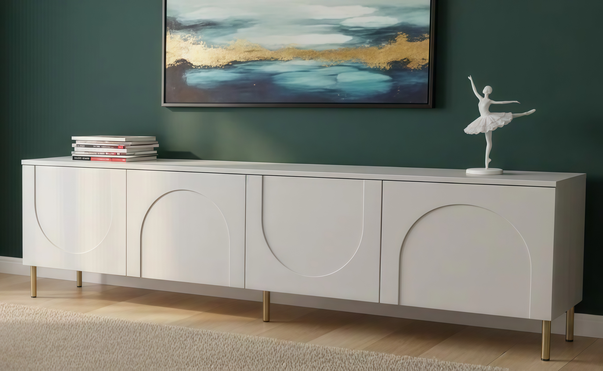 Тумба под телевизор "Лео-2" Белая матовая д200*в55*г35см (Twist-mebel)
