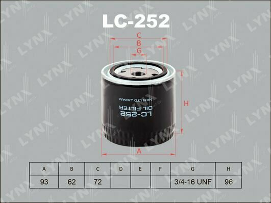 LYNXauto Фильтр масляный подходит для NISSAN Almera(N16)/ Cabstar 2.5D 06> / Murano(Z51) 2.5D 05> / Navara(D40) 2.5D 05> / NP300 2.5D 08> / Pathfinder(R51) 2.5D 05>