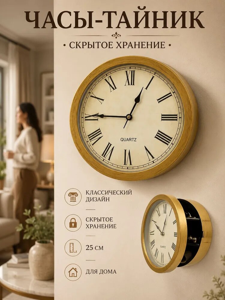 Настенные часы, 25 см х 7 см