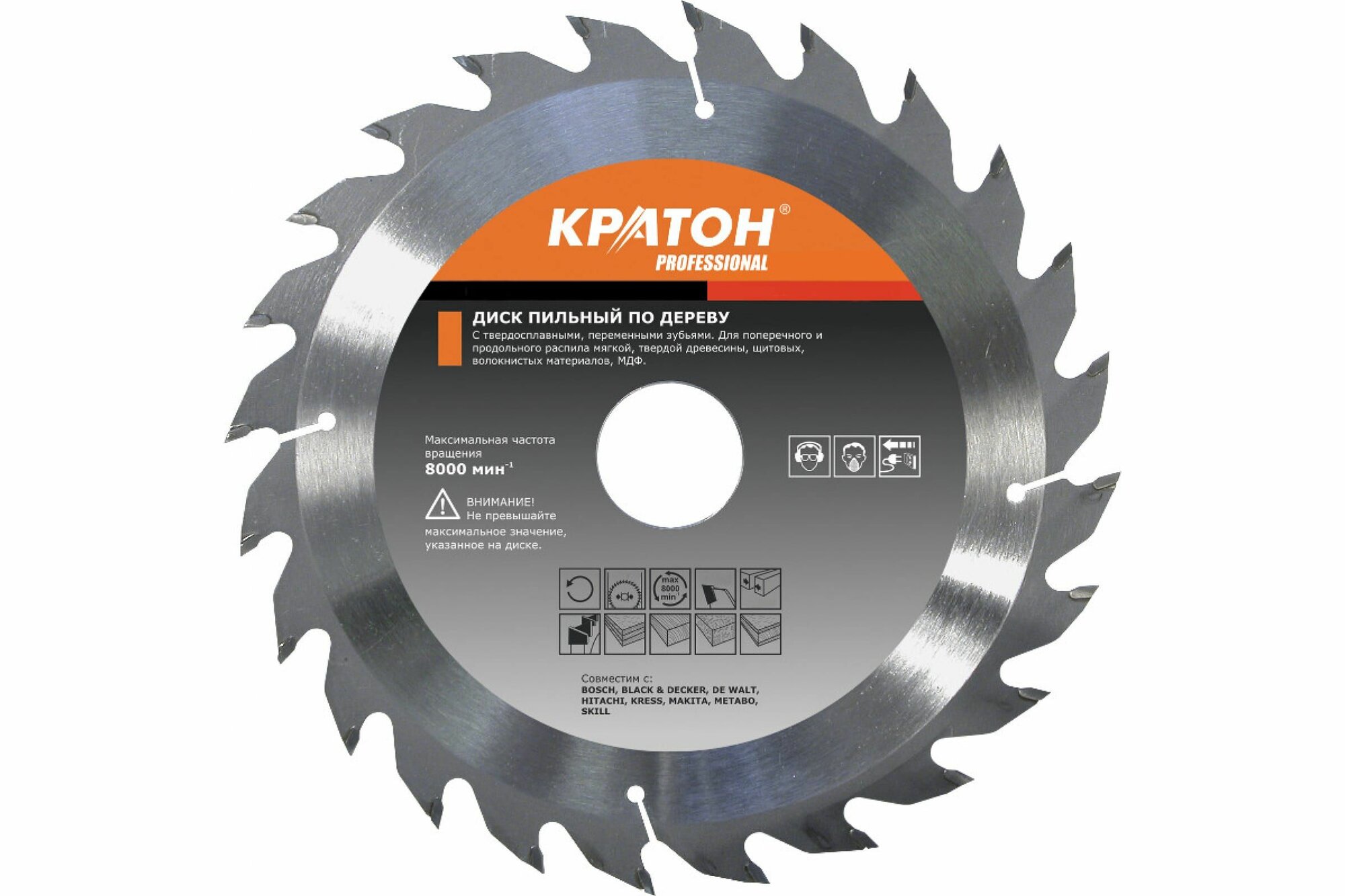 Диск пильный по дереву, чистый рез Кратон PROFESSIONAL 300х32/30х3,0 мм, 60Т