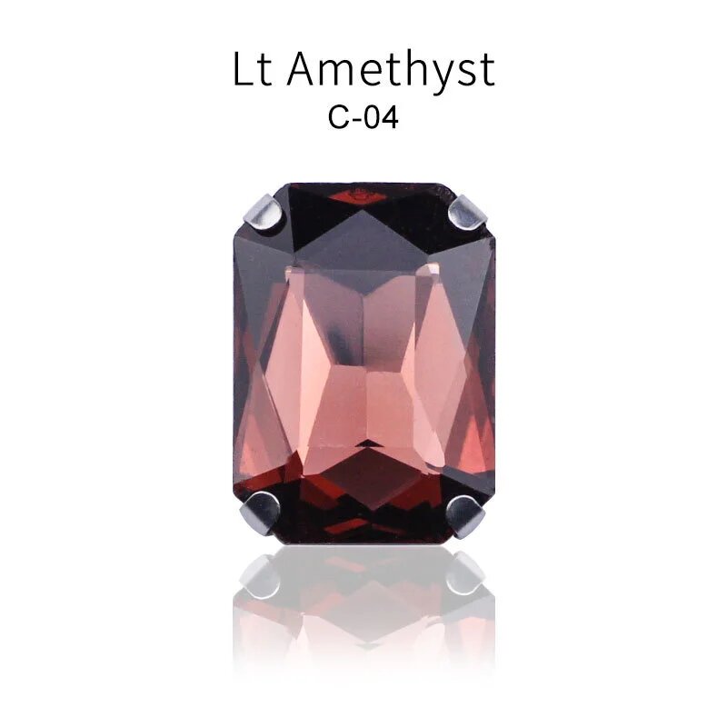Стразы прямоугольные Lt Amethyst C-04