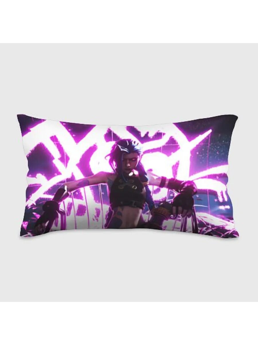Arcane League Of Legends Jinx neon Подушка