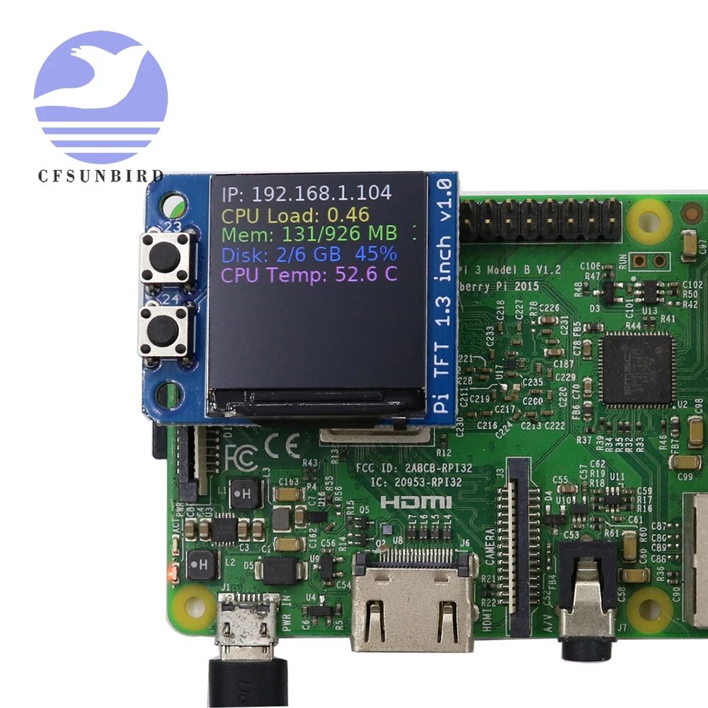 Mini Pi PiOLED TFT 1,3 дюймов 240x240 TFT дополнительный OLED SPI интерфейс для Raspberry Pi