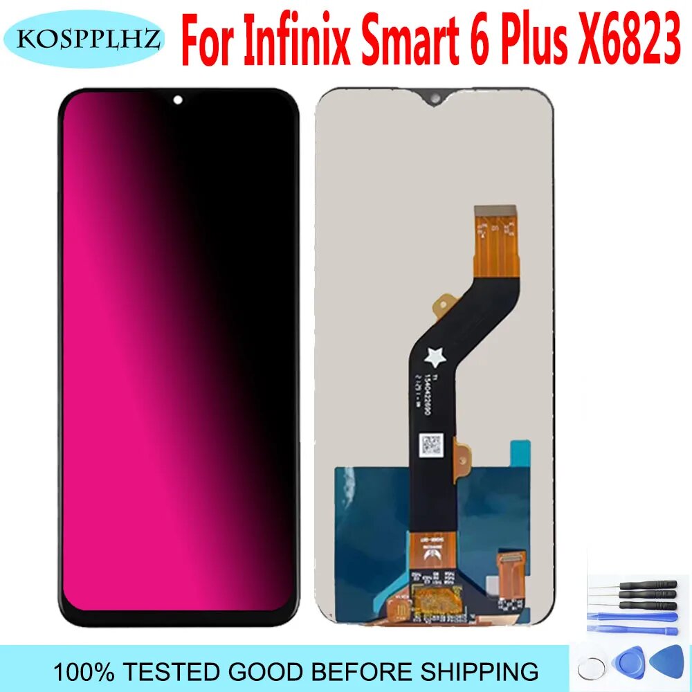 Для Infinix Smart 6 Plus X6823C X6823 LCD дисплей кодирующий преобразователь сенсорного экрана в сборе