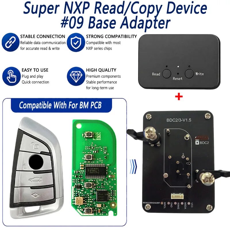 Устройство Super NXP Killer Read Copy Device с адаптером для ключей BM, копирования всех смарт-ключей NXP, 4 токена и версия с неограниченным количеством токенов.