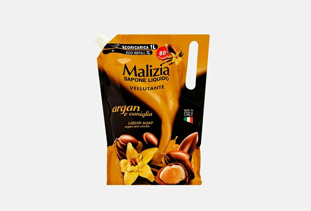MALIZIA LIQUID SOAP BAG REFILL ARGAN & VANILLA Жидкое мыло "Арган и Ваниль" 1000мл