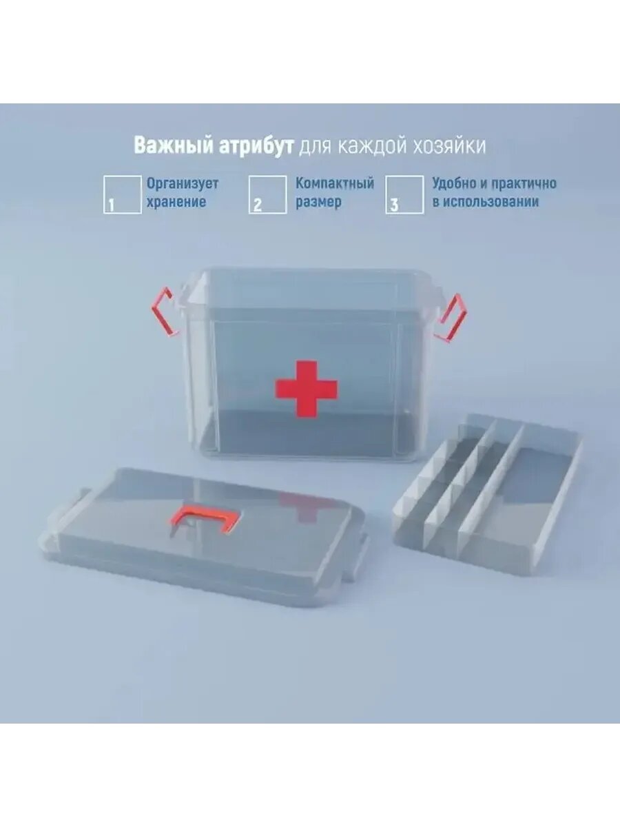 Компактная прозрачная аптечка для дома и путешествий