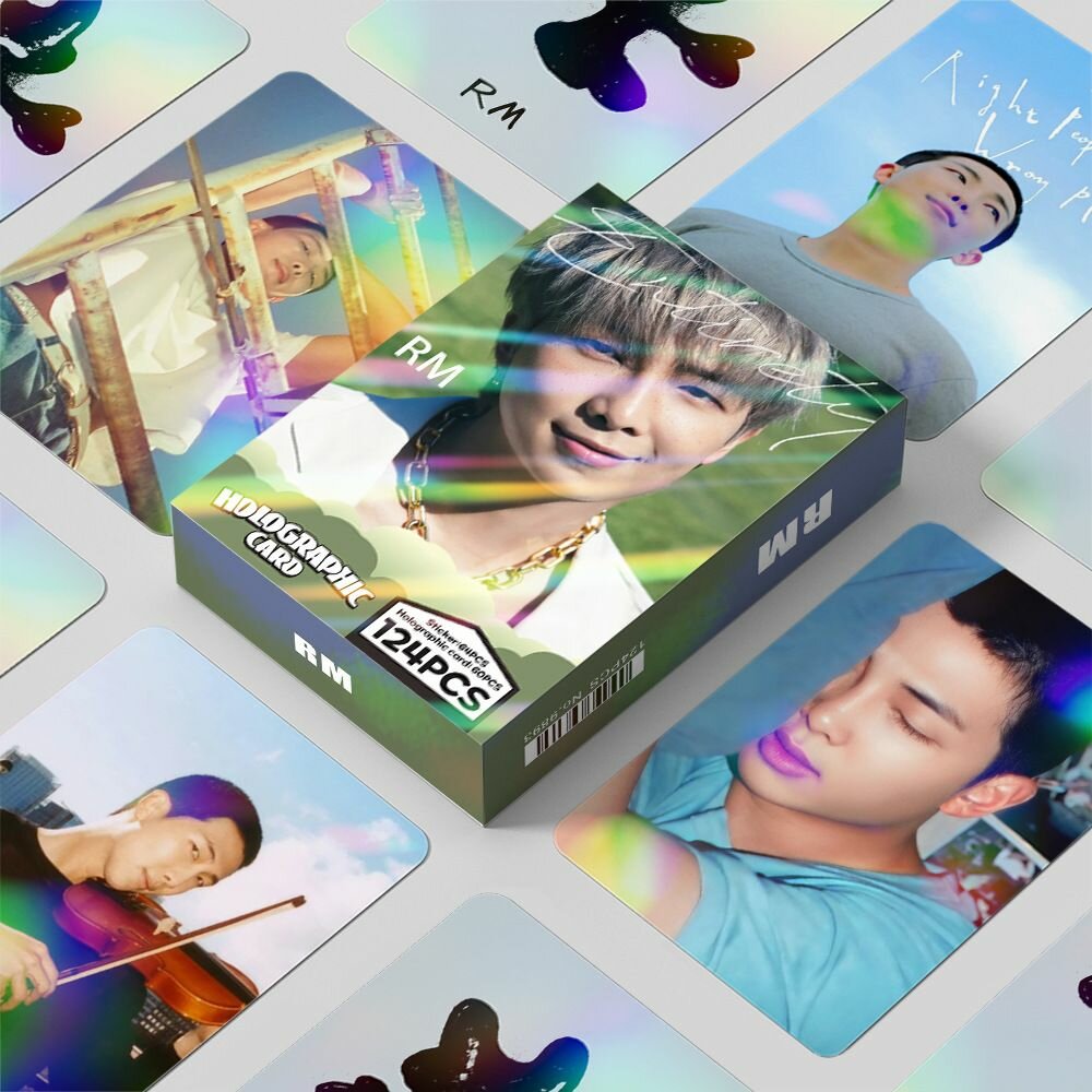 KPOP 124pcs/Box BTS SOLO RM голографические фотокарточки Right Place Wrong Person KPOP лазерные LOMO карты