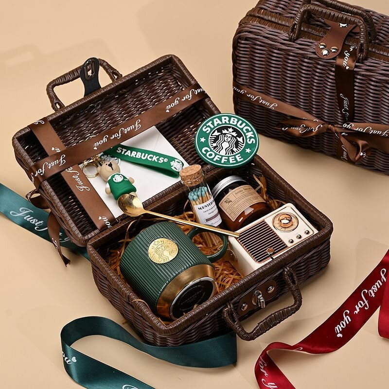 Легкий роскошный подарок на день рождения, подарочный набор Starbucks cup и ретро-аудиосистема