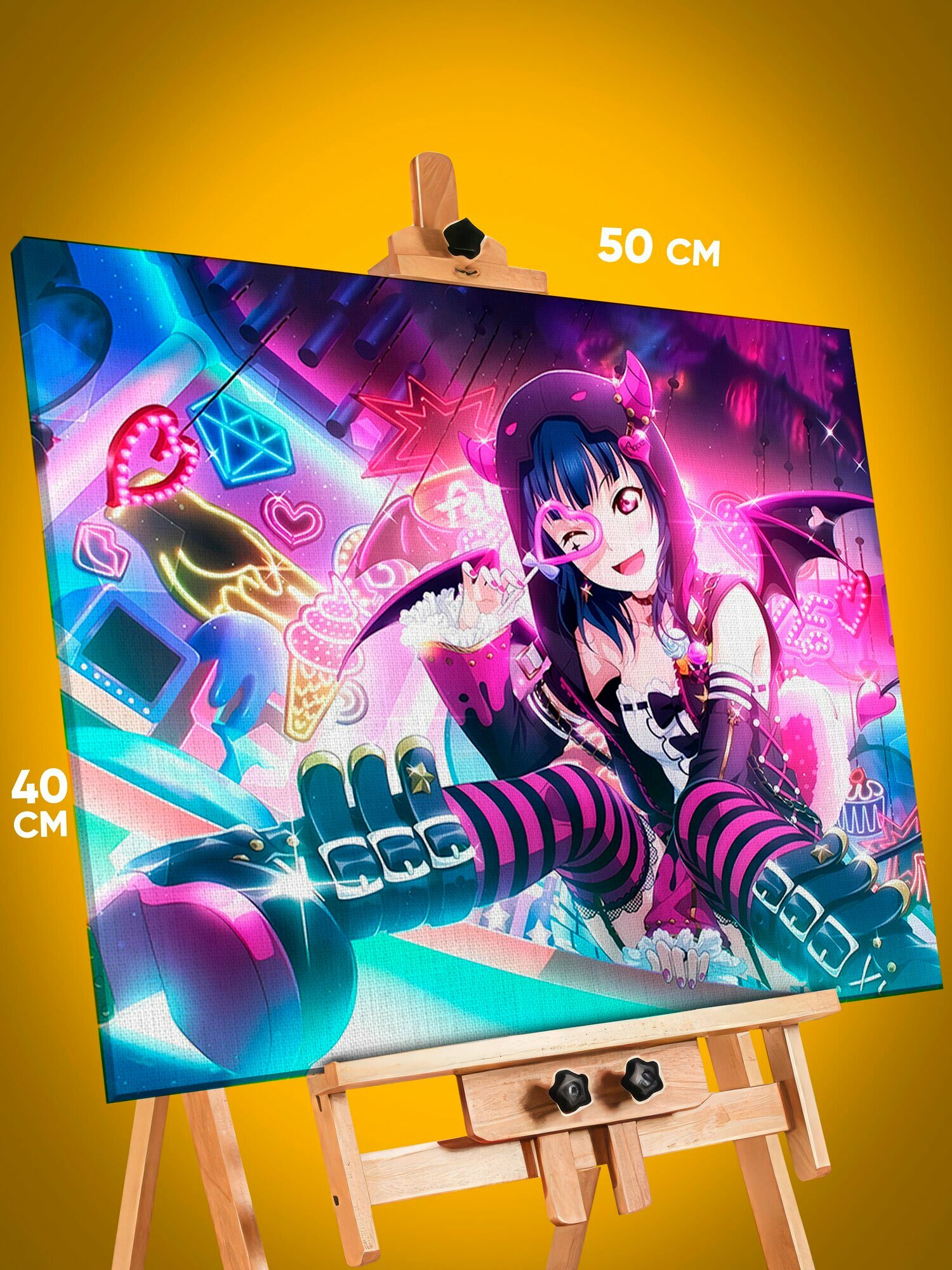 Картина на стену интерьерная на холсте с подрамником 40х50 Love Live Sunshine Аниме