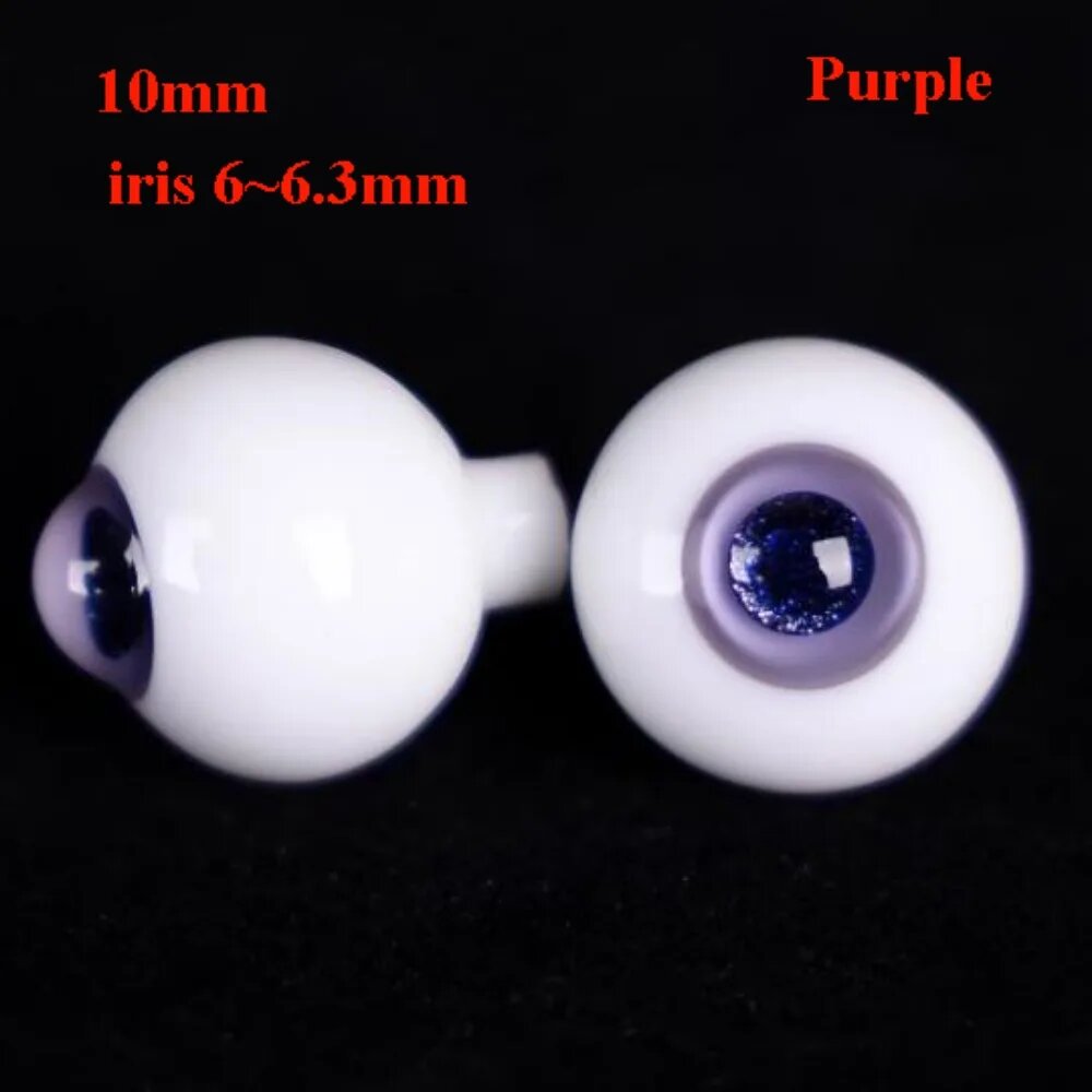 Стеклянные глаза SIRENXI 10/18 мм для кукол BJD 1/6 Purple 10mm