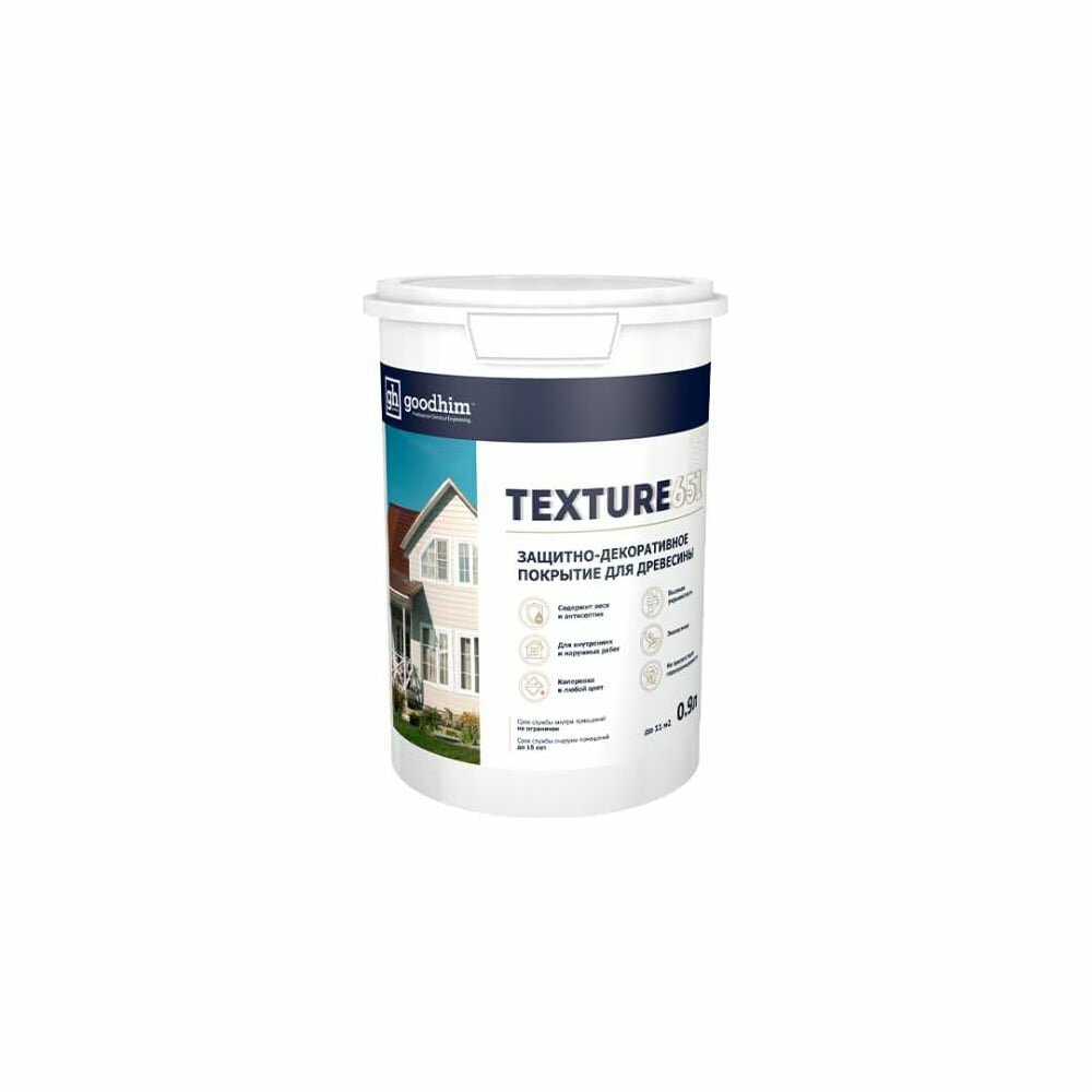 Краска для деревянный фасадов Goodhim TEXTURE 651 база С, 0,9 л 58787