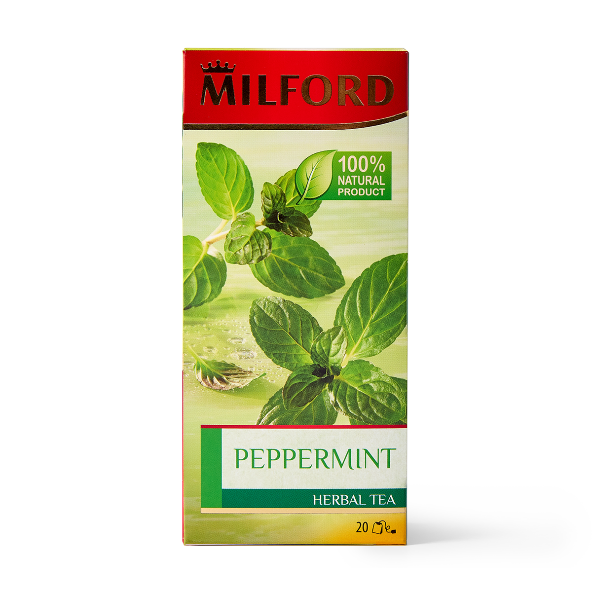 Чай Milford Peppermint, травяной, 20 пакетиков в упаковке, картонная коробка