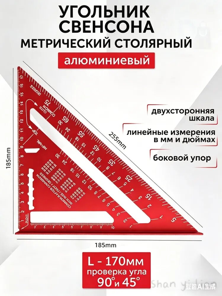 Угломер 255мм х 185мм, Алюминий