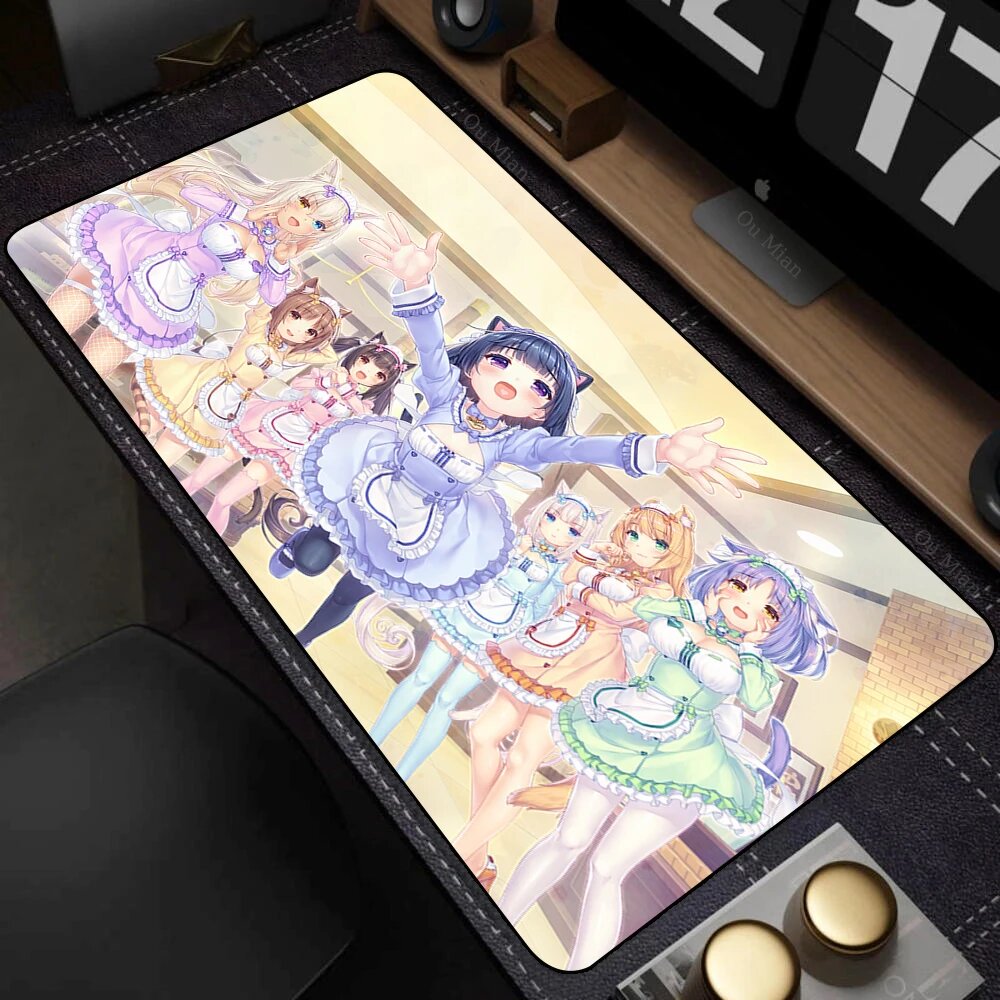 XXL Домашние коврики для компьютерного стола, коврик для мыши Nekopara, коврик 800x300x2mm, FF05756