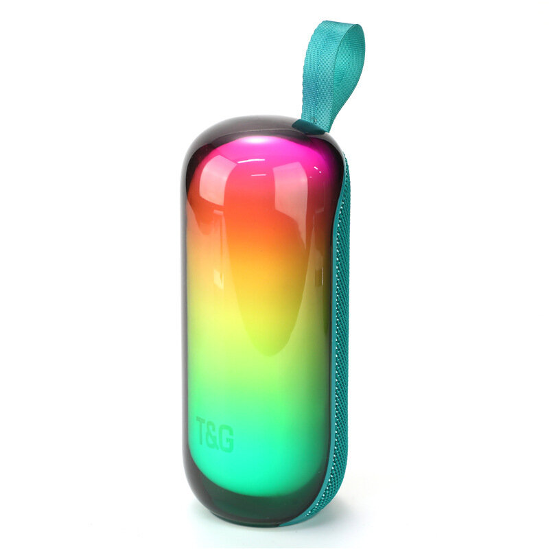 Портативный беспроводной динамик с RGB-подсветкой, мини-басом, слотом для карты - Зеленый